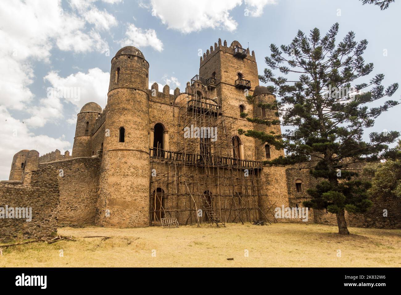Fasilidas palace in the Royal Enclosure in Gondar, Ethiopia Stock Photo ...