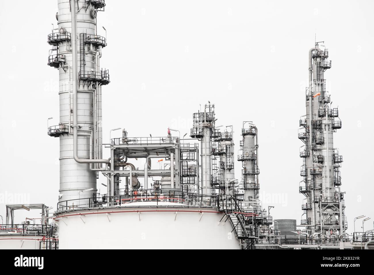 Industrial zone,The equipment of oil refining,Close-up of industrial ...