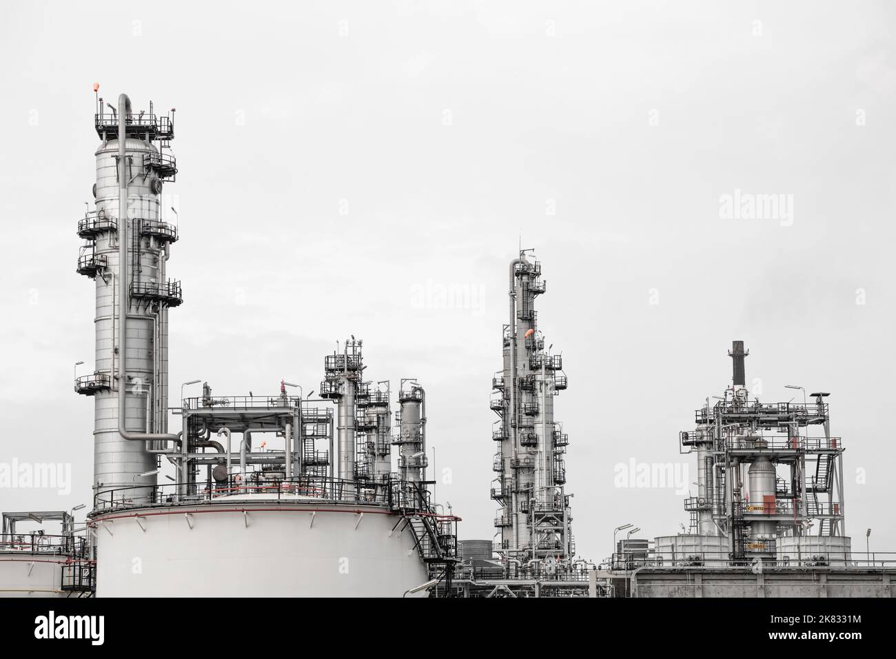 Industrial zone,The equipment of oil refining,Close-up of industrial ...