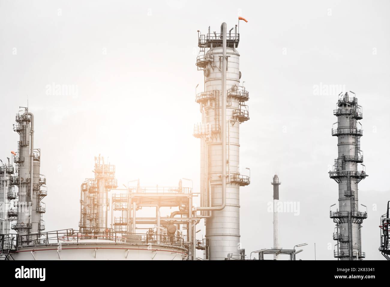 Industrial zone,The equipment of oil refining,Close-up of industrial ...