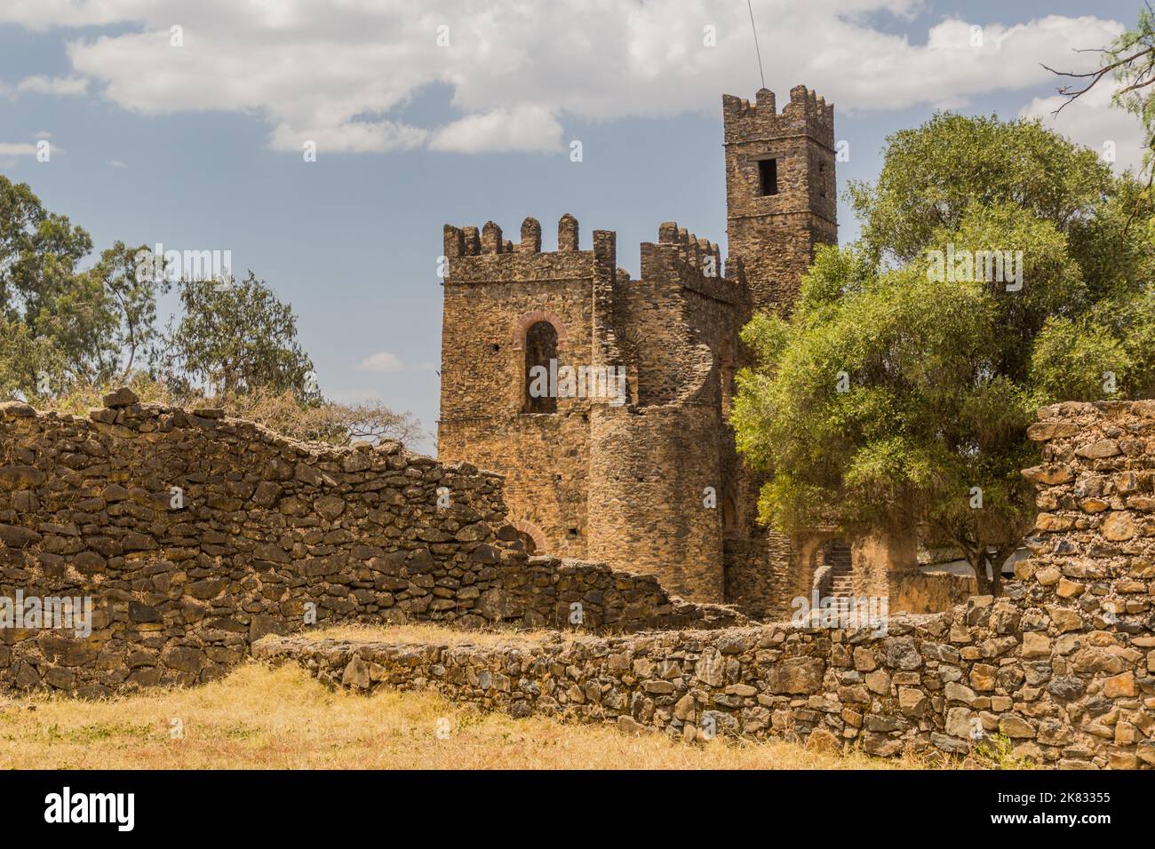 Royal archive building of the emperor Fasilides castle in Gondar ...