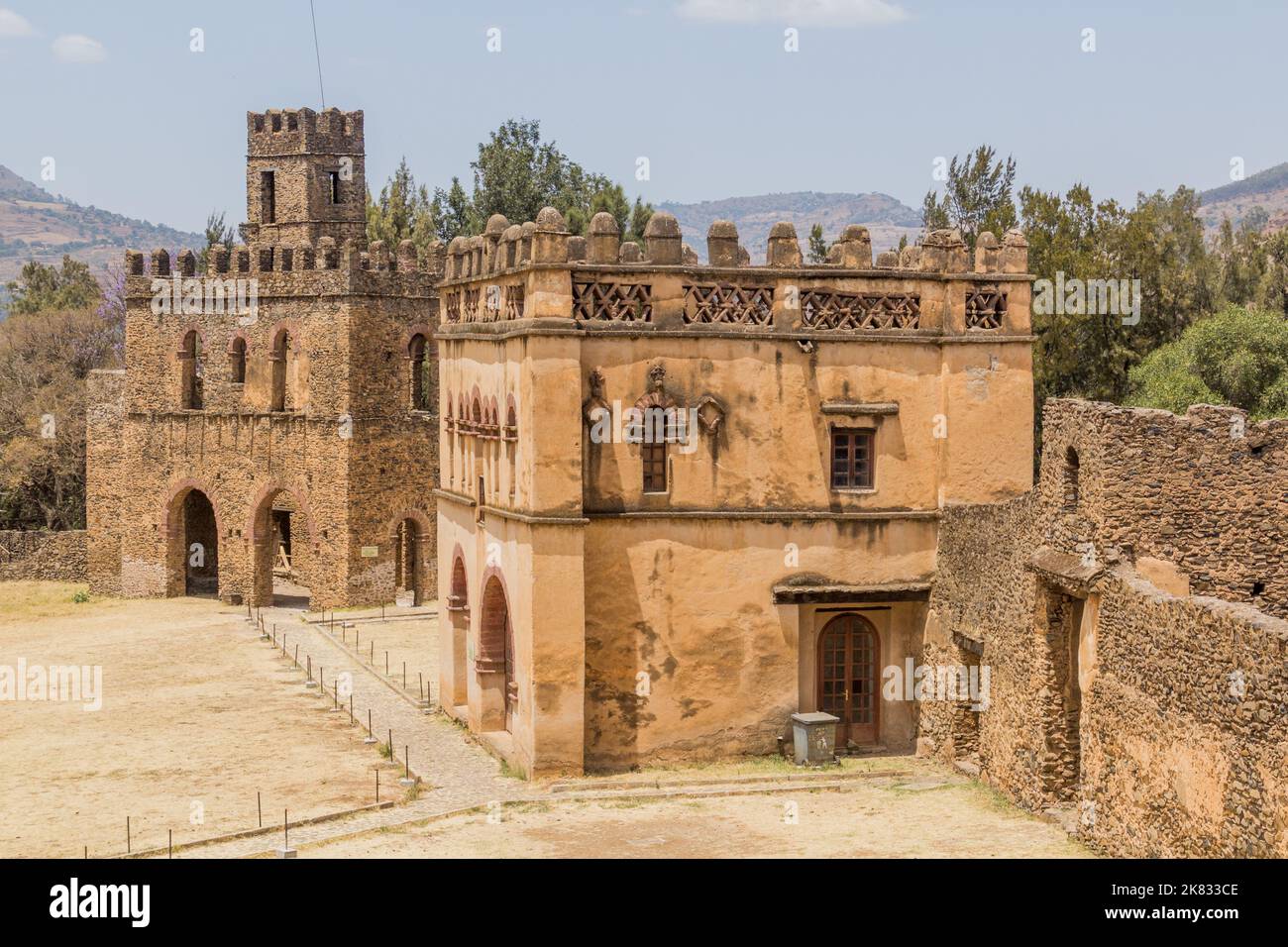 Royal archive and library buildings in the Royal Enclosure in Gondar ...