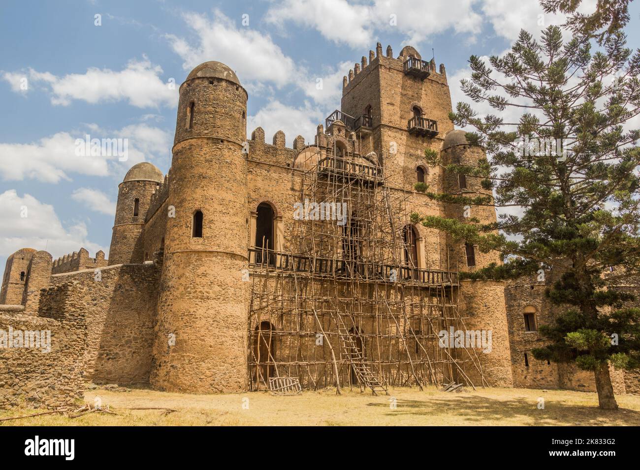 Fasilidas palace in the Royal Enclosure in Gondar, Ethiopia Stock Photo ...