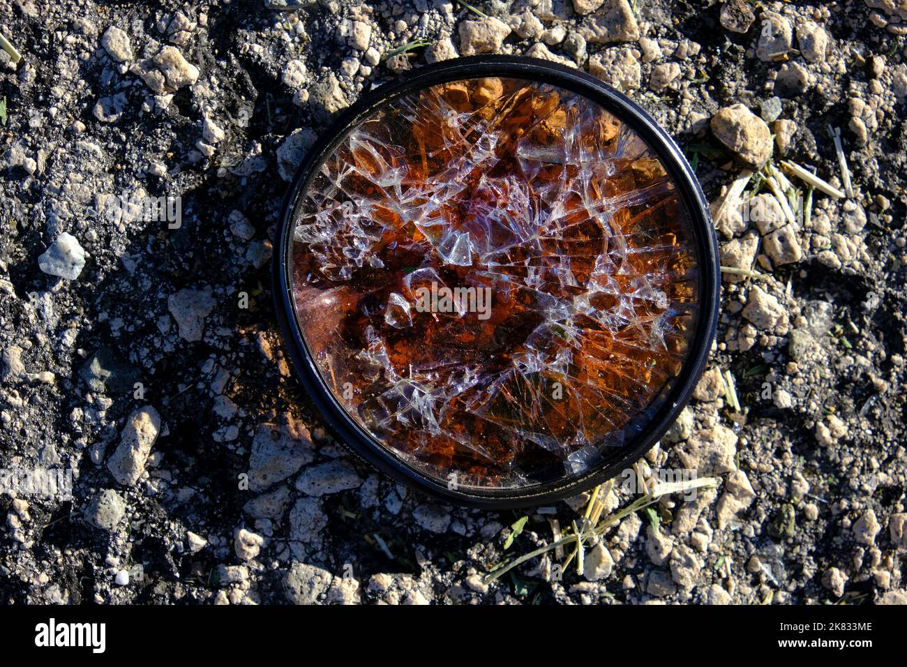 Detail of crushed shattered glass filter texture with shadow Stock ...