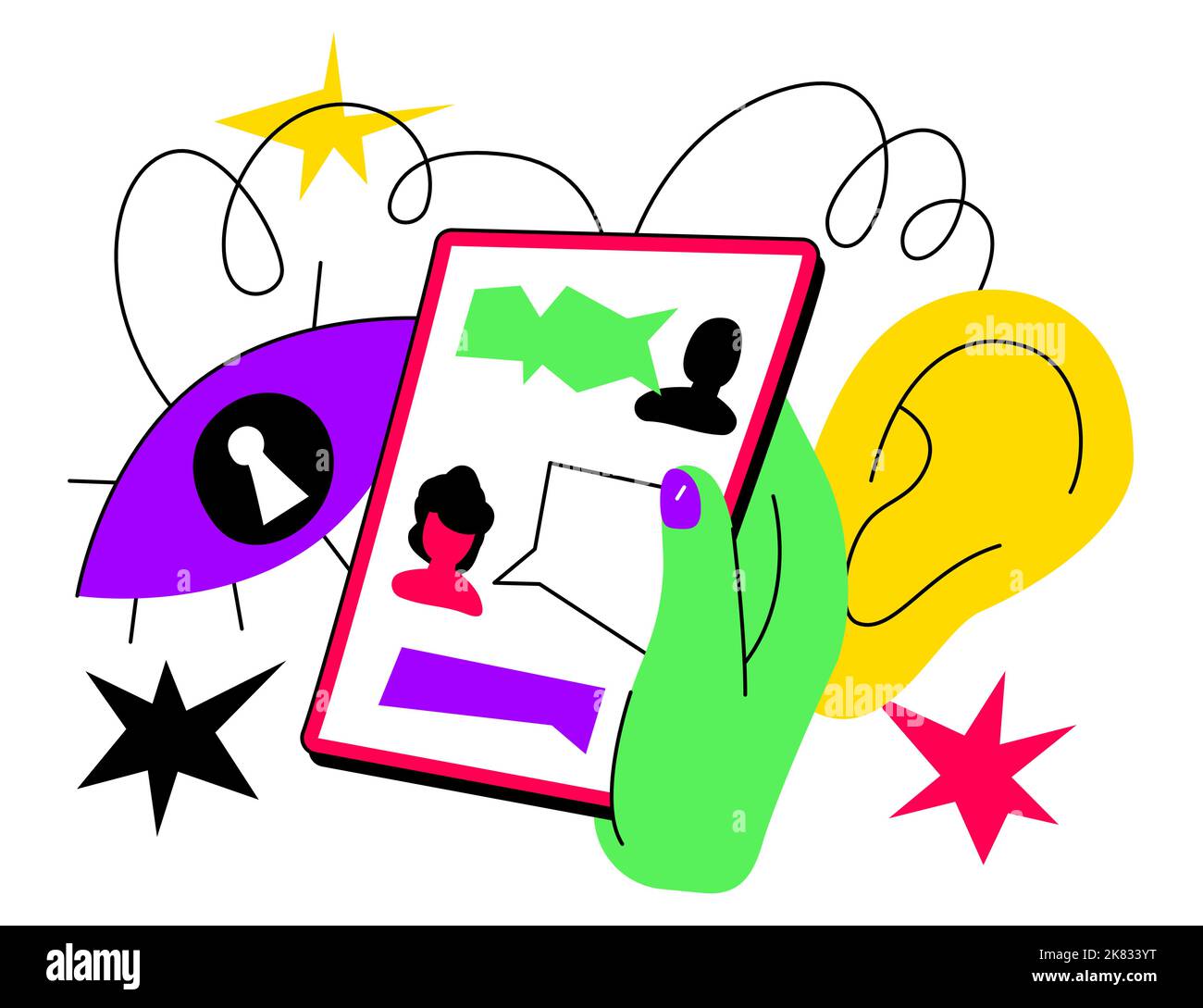 Confidentiality of correspondence - colorful flat design style ...
