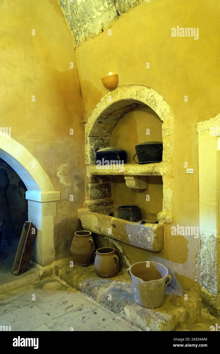 interior, Arkadi Monastery, Crete, Greece, Europe Stock Photo - Alamy