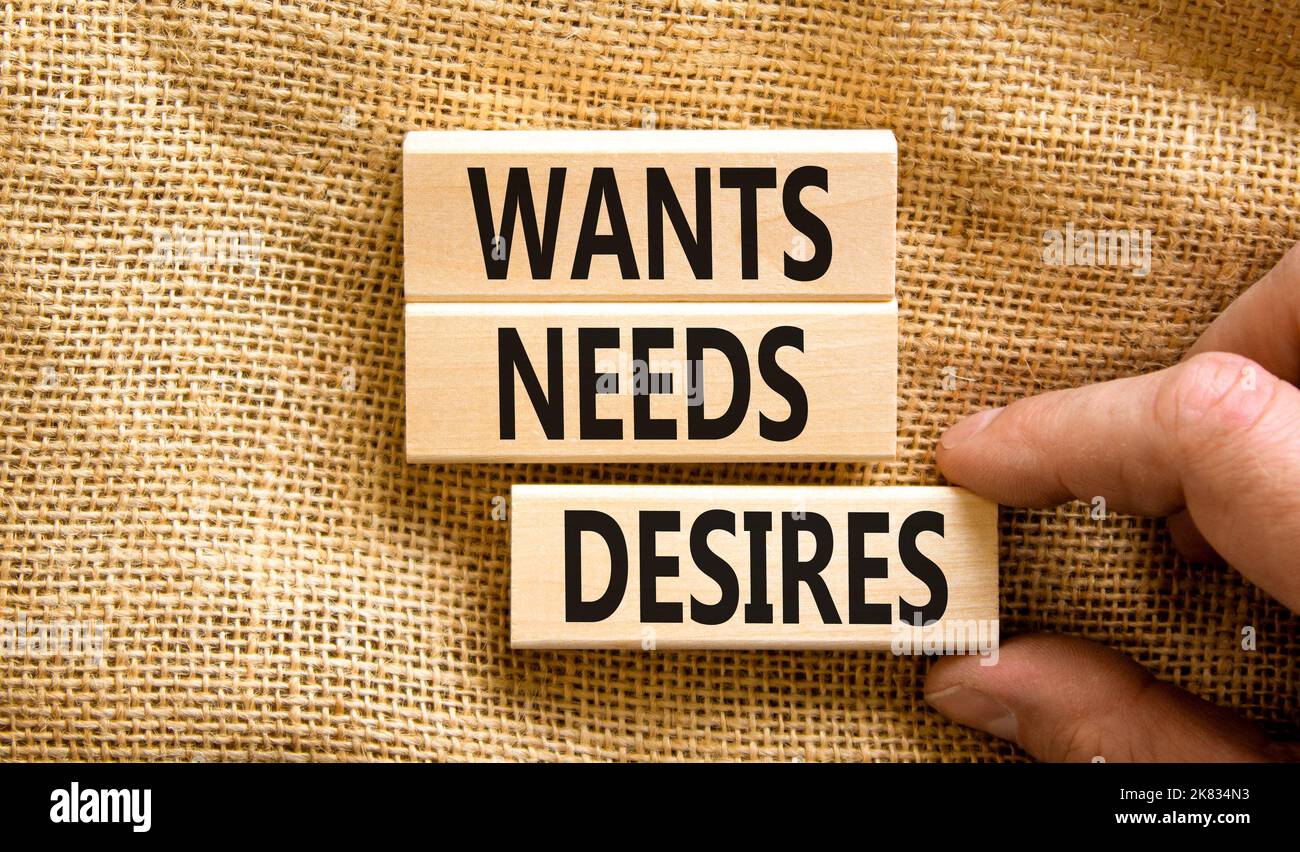 Wants needs and desires symbol. Concept words Wants Needs Desires on ...