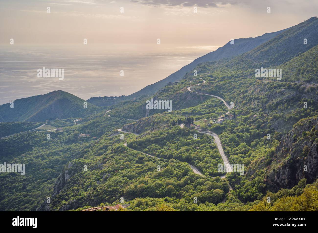 Montenegro. Picturesque canyon. Mountains surrounding the canyon ...