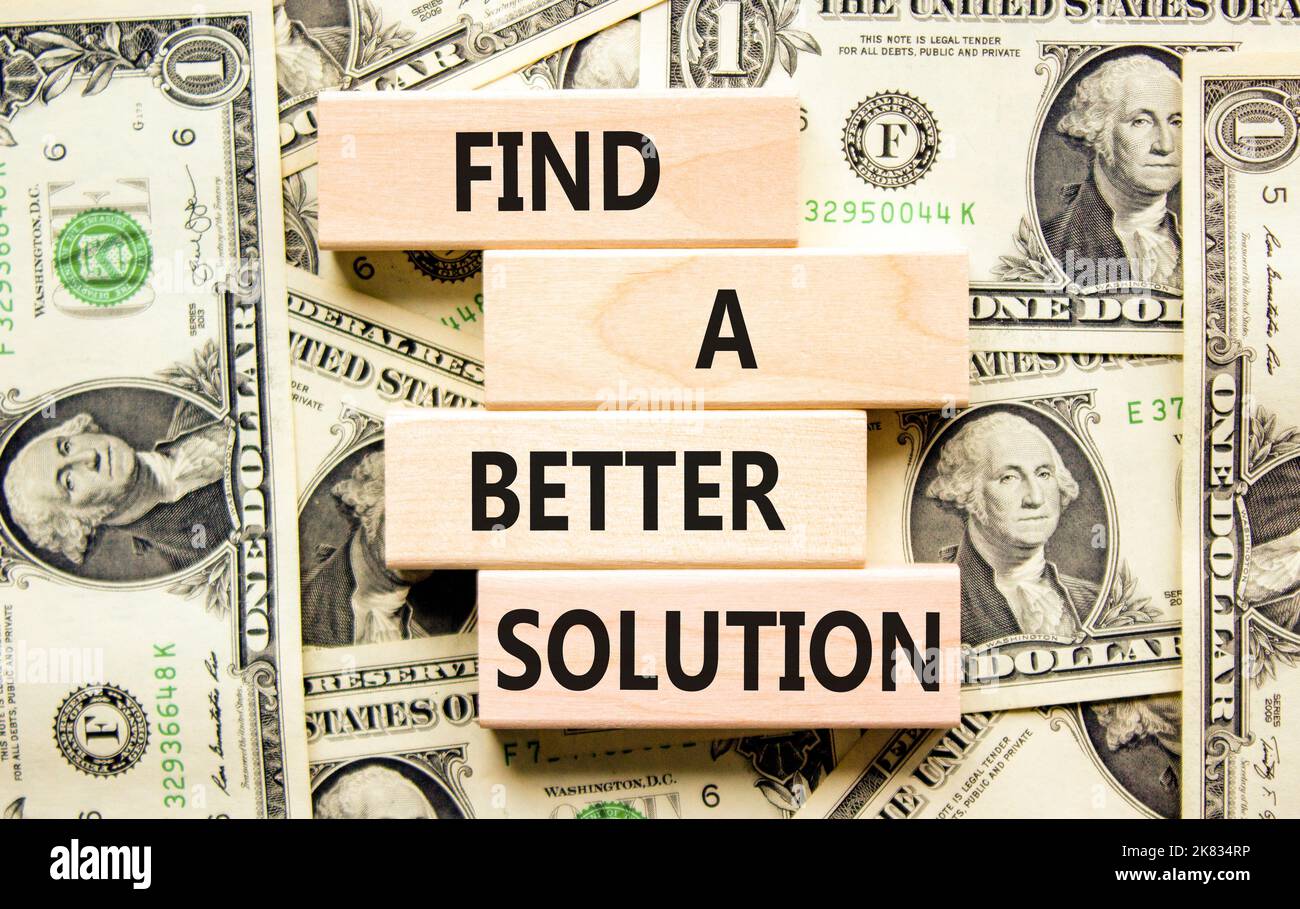 Find a better solution symbol. Concept words Find a better solution on ...