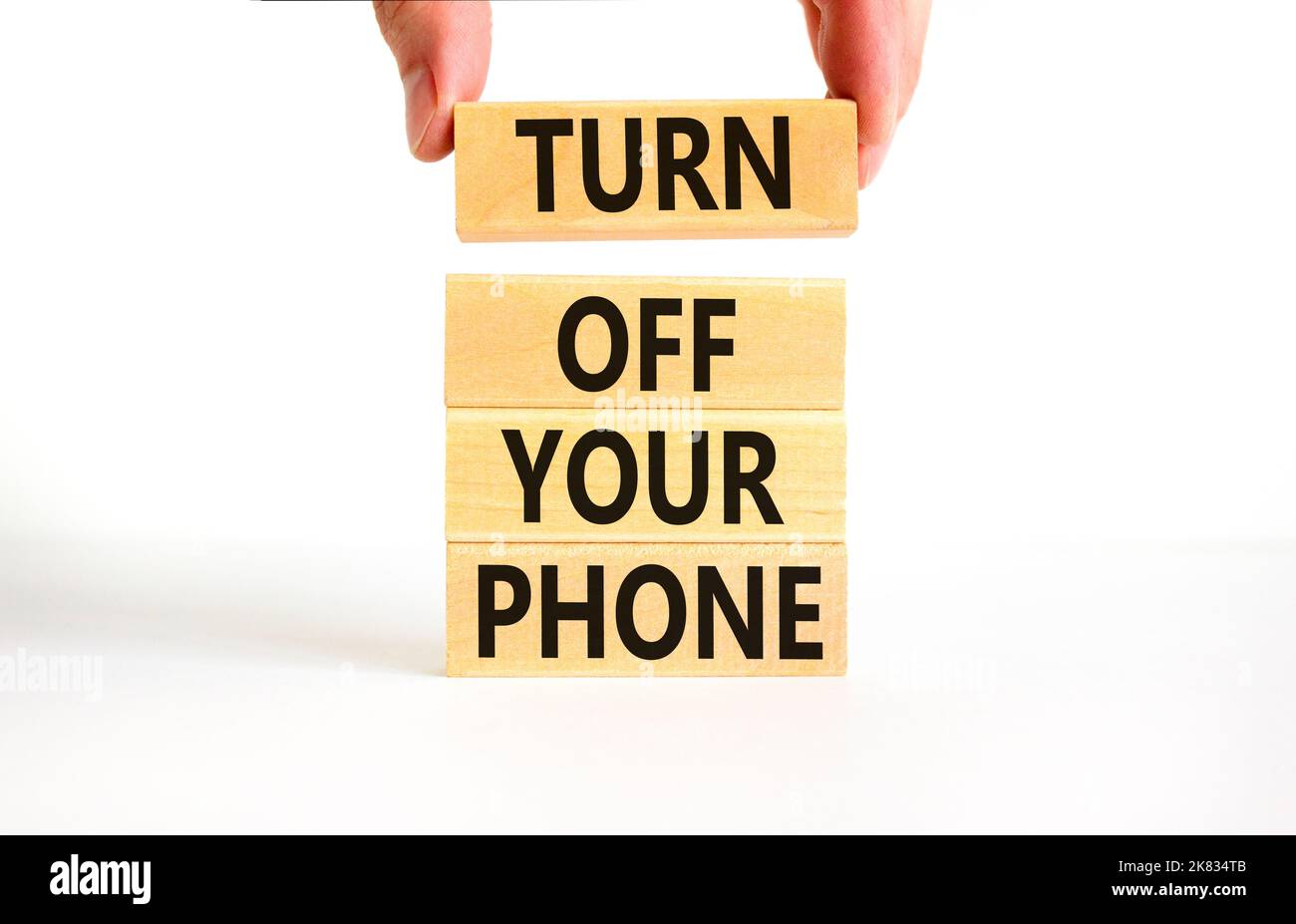 Turn off your phone symbol. Concept words Turn off your phone on wooden ...