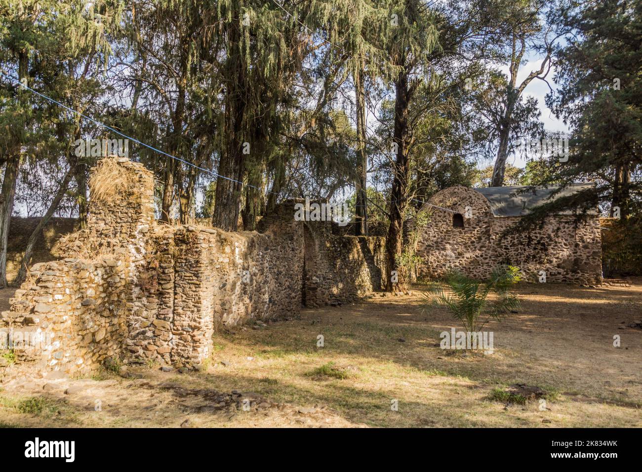 Wall of Debre Birhan (Berhan) Selassie church in Gondar, Ethiopia Stock ...