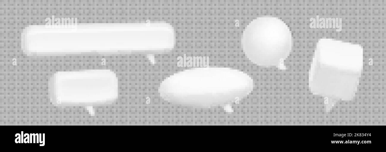 Empty white 3d speech bubbles different shapes for text, chat message ... Empty white 3d speech bubbles different shapes for text, chat message ...