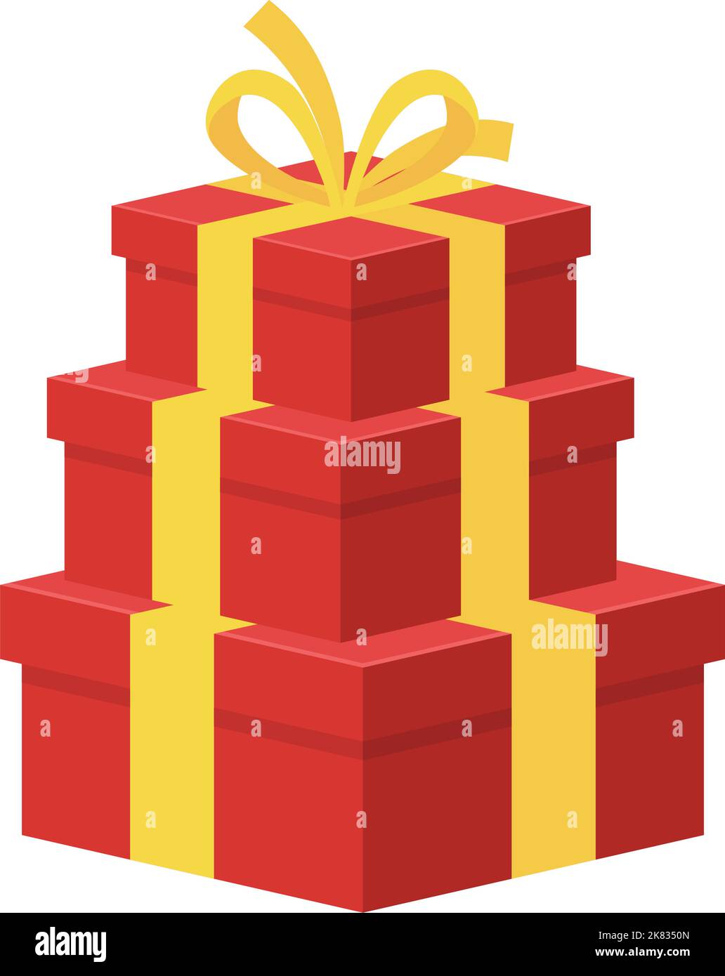 Pile gifts red ribbon Stock Vector Images - Alamy