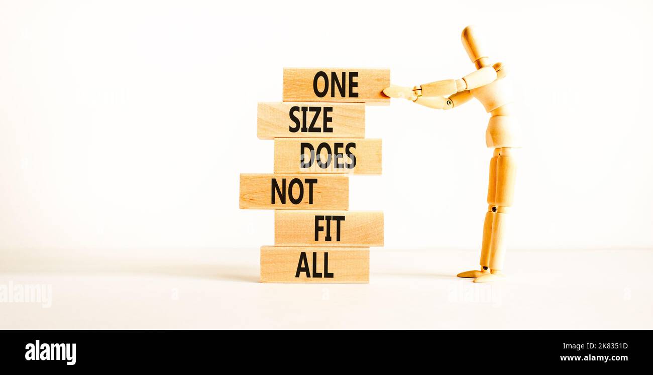 One size does not fit all symbol. Concept words One size does not fit ...