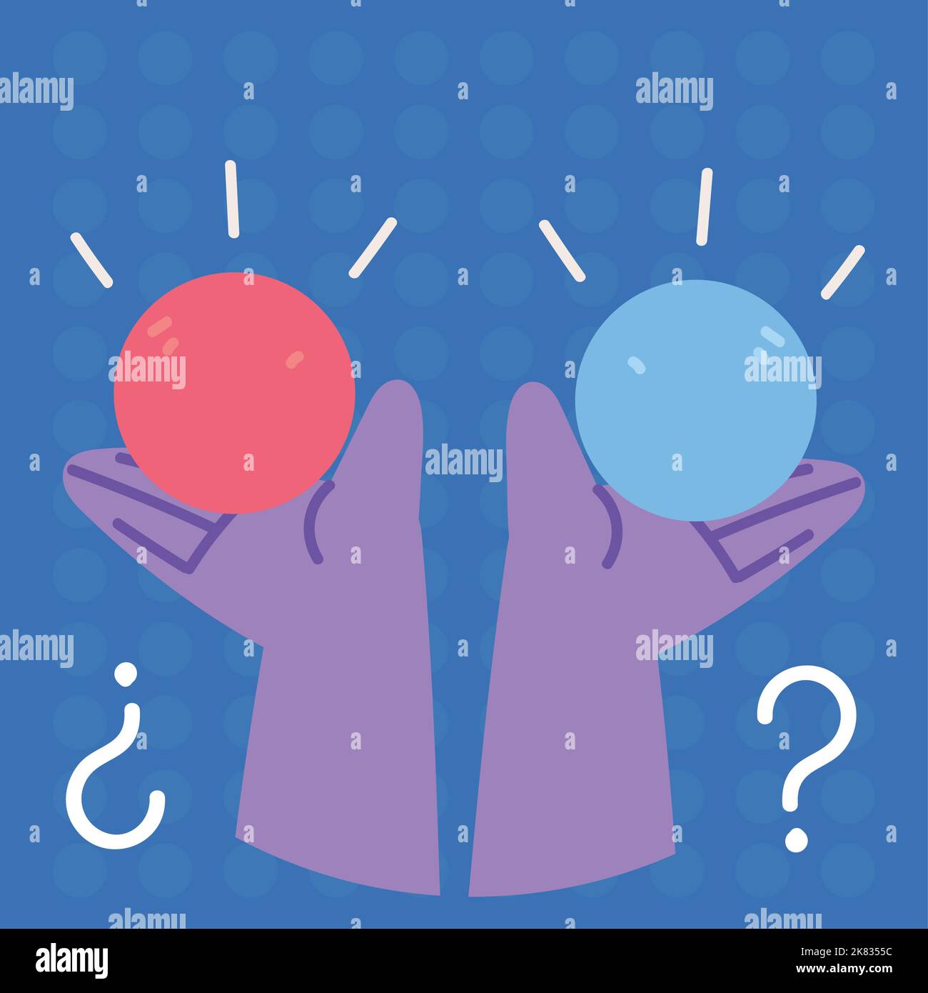 difficult choice, hands with options Stock Vector Image & Art - Alamy