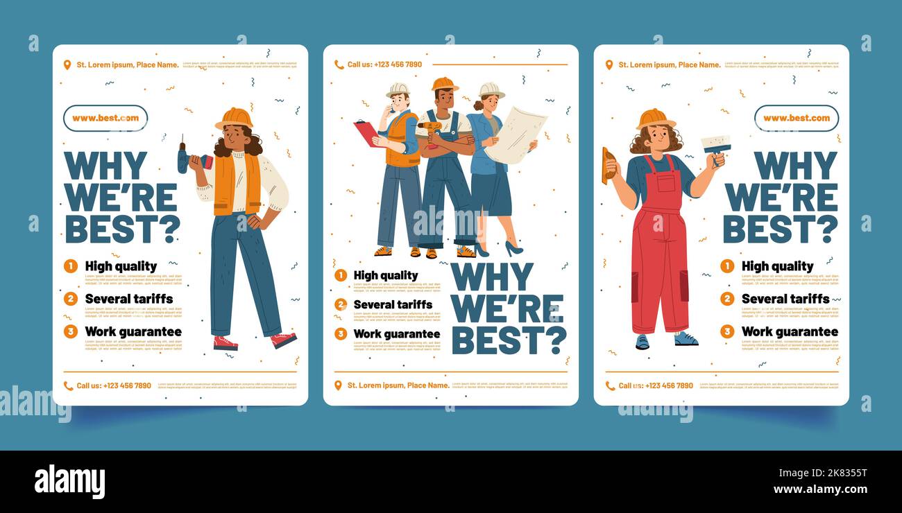 Advertisement of construction company with question Why we are best ...