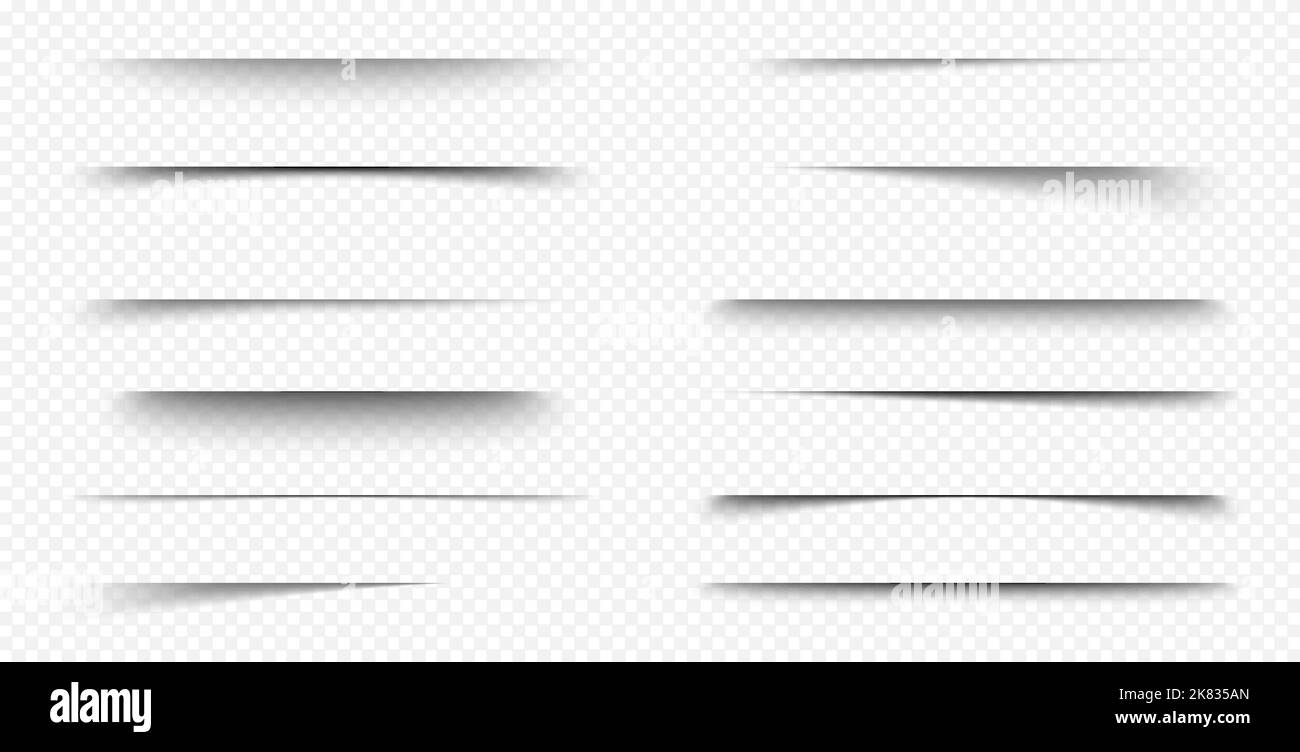 Shadow strips, realistic lines overlay effect isolated on transparent ...