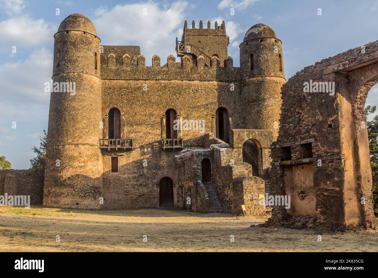 Fasilidas palace in the Royal Enclosure in Gondar, Ethiopia Stock Photo ...