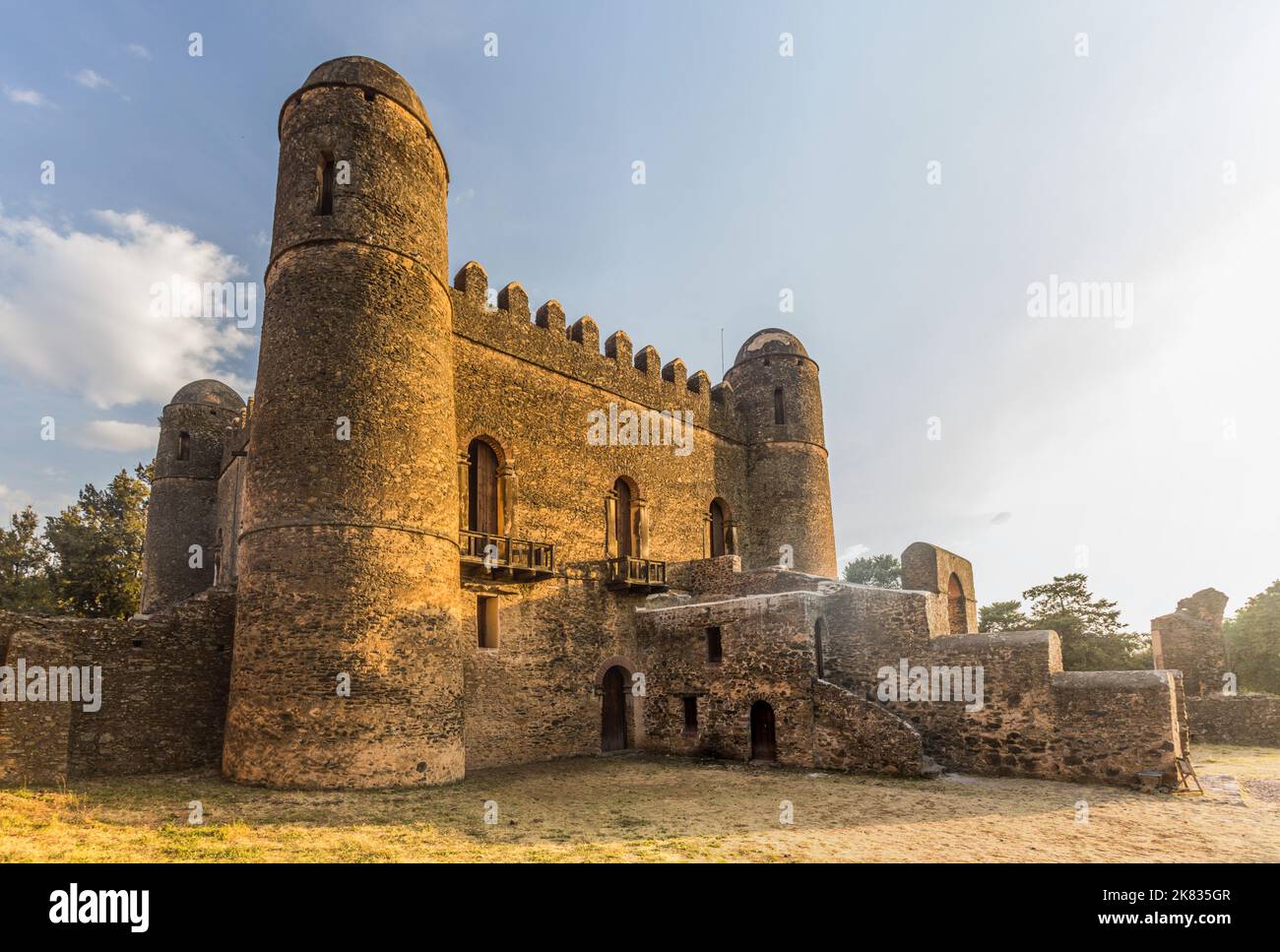 Fasilidas palace in the Royal Enclosure in Gondar, Ethiopia Stock Photo ...