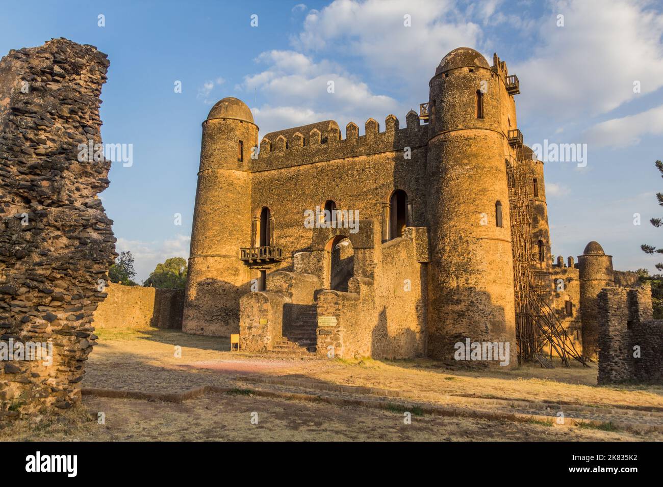 Fasilidas palace in the Royal Enclosure in Gondar, Ethiopia Stock Photo ...
