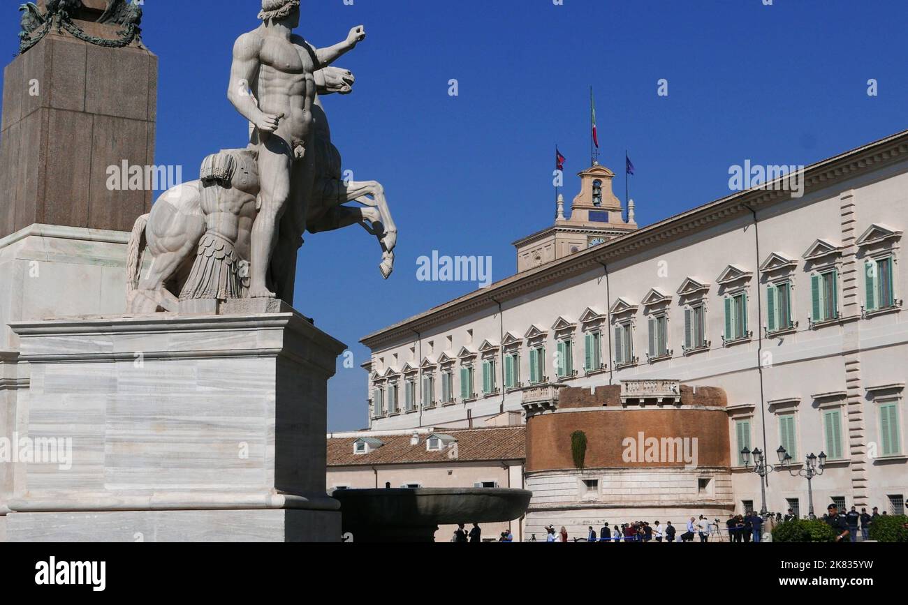 A view of Palazzo del Quirinale, the headquarter of the President of ...