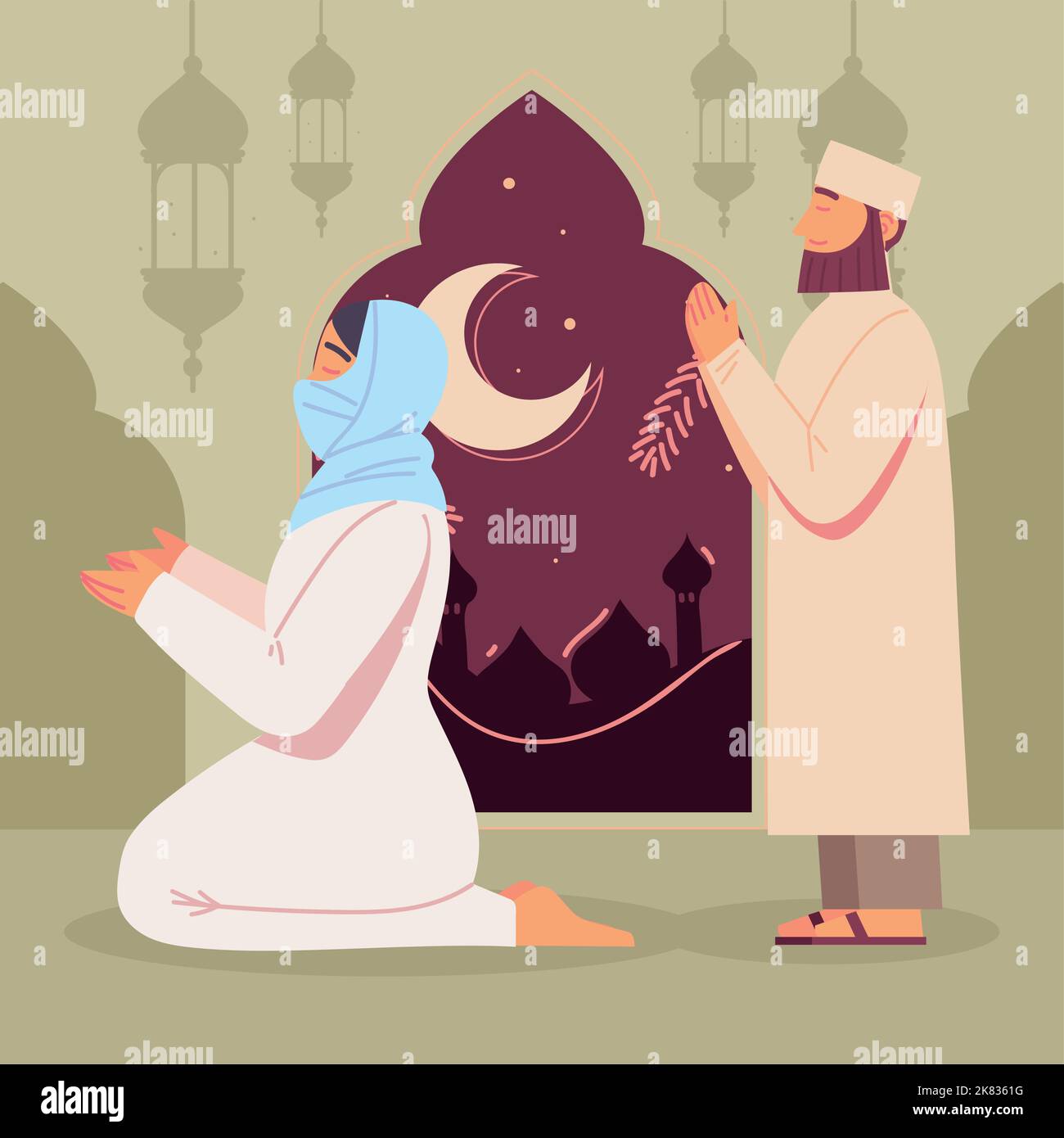Happy arab couple in Stock Vector Images - Alamy