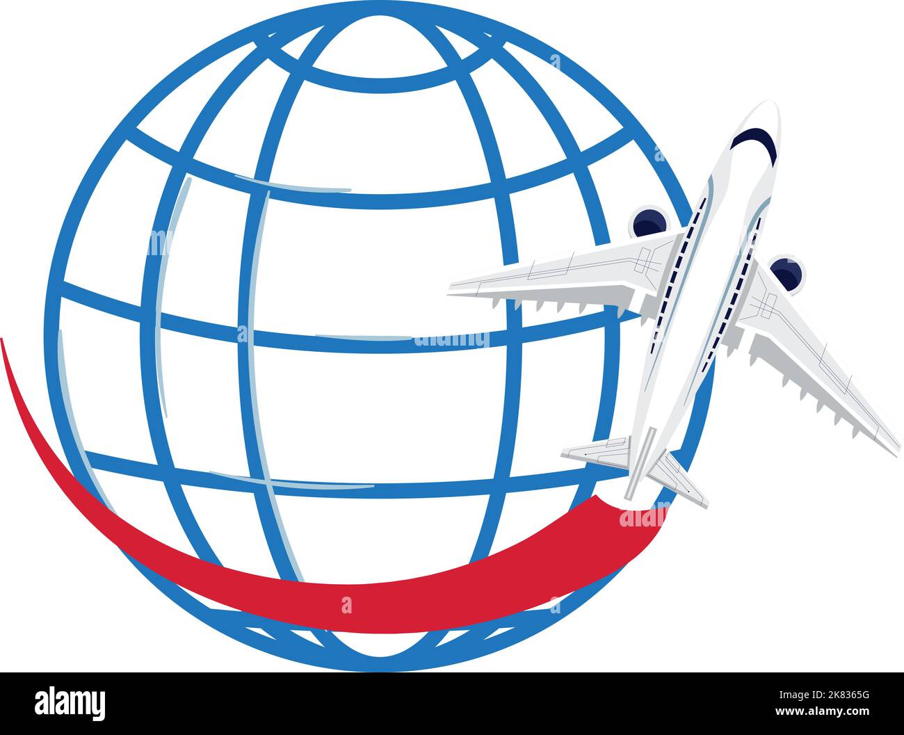 plane around world Stock Vector Image & Art - Alamy