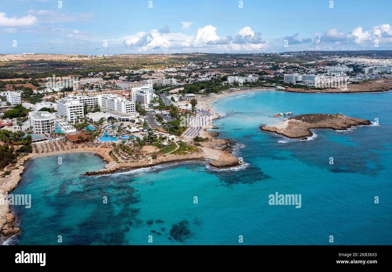 Aerial view of Nissi Beach, Ayia Napa, Cyprus Stock Photo - Alamy