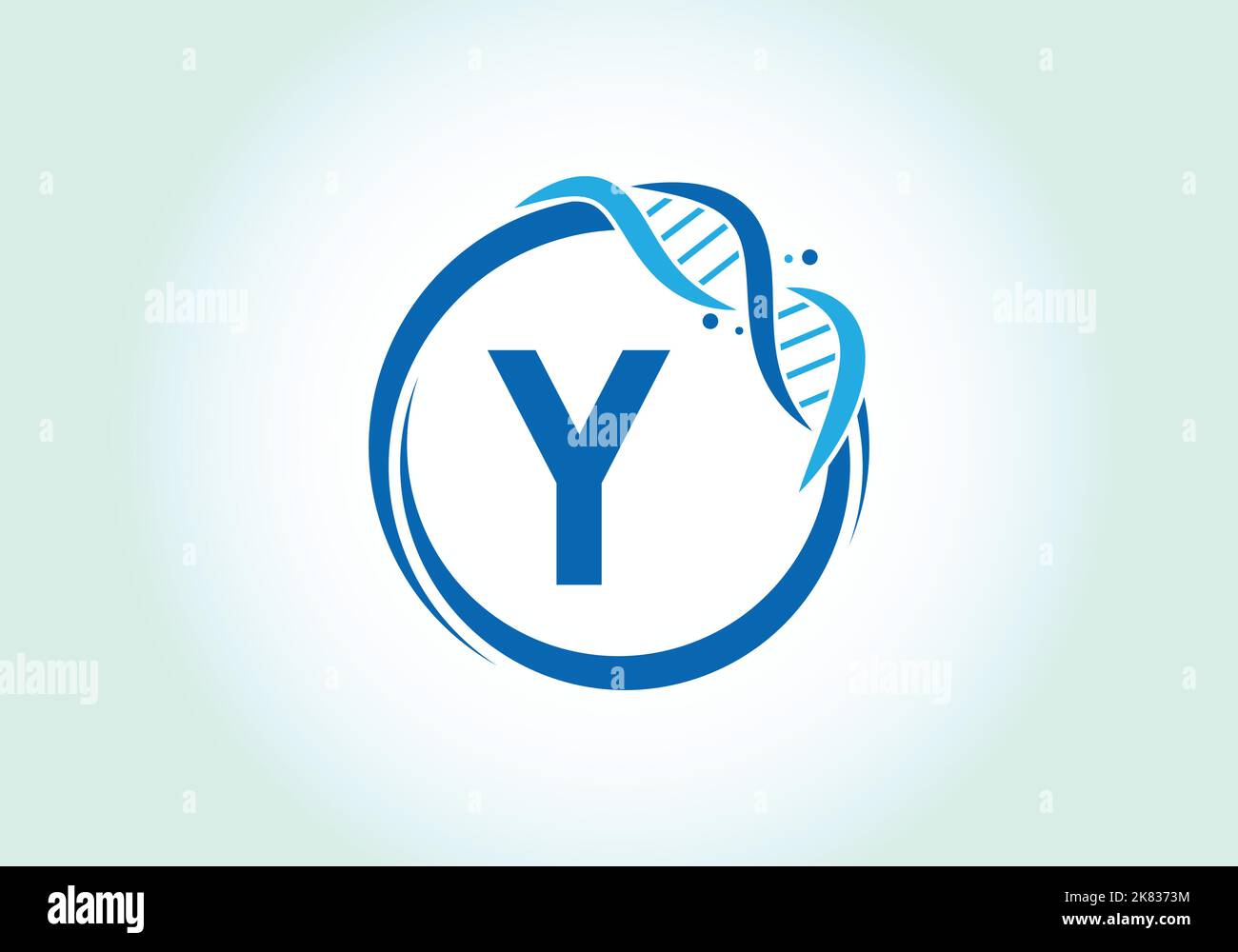 Letter Y monogram alphabet in a circle with DNA. Genetics logo design ...