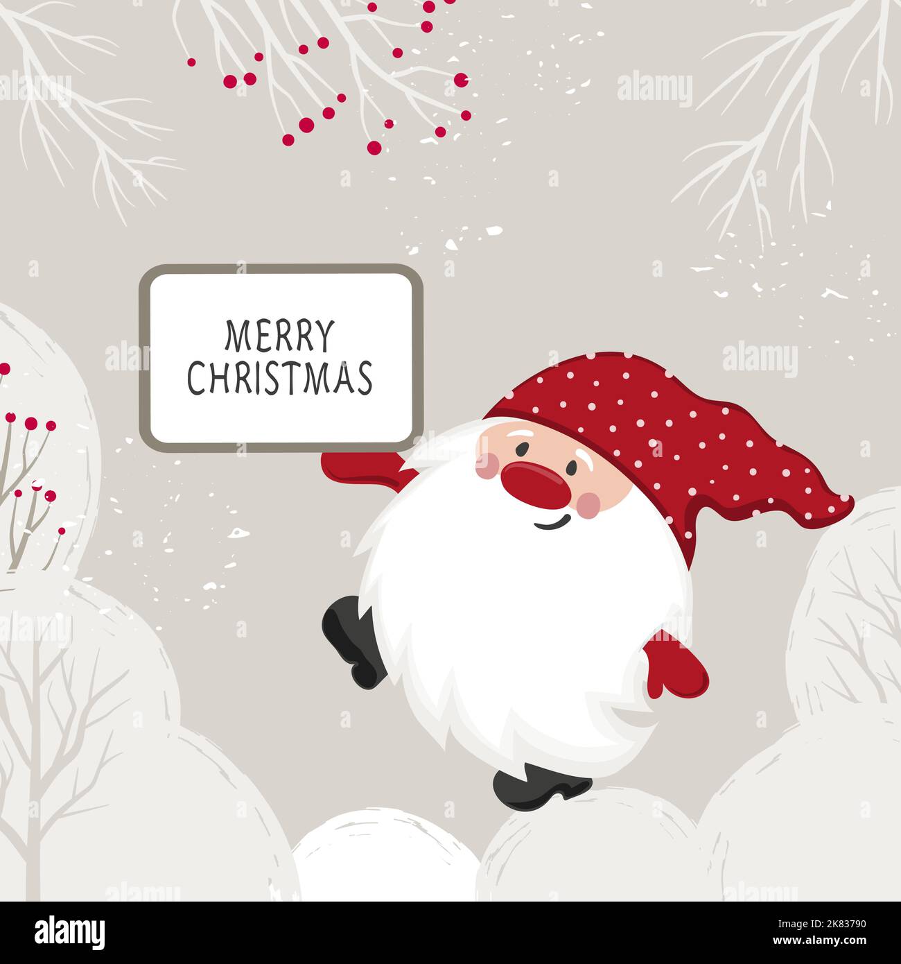 Card template cute gnome Stock Vector Images - Alamy