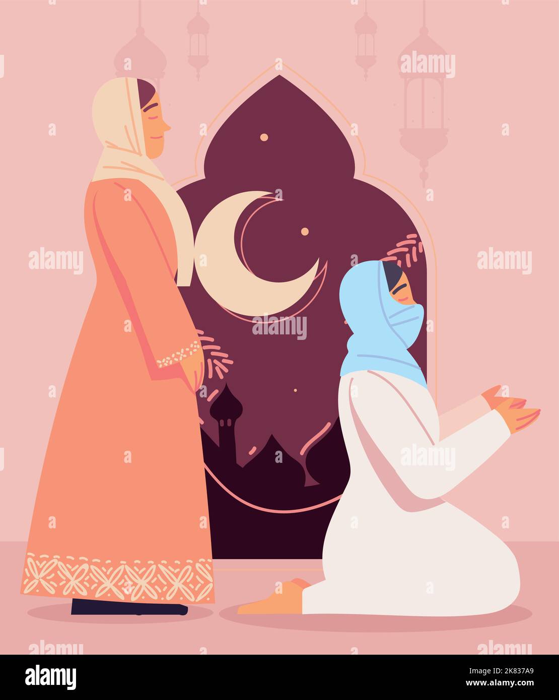 Muslim women praying Stock Vector Images - Alamy