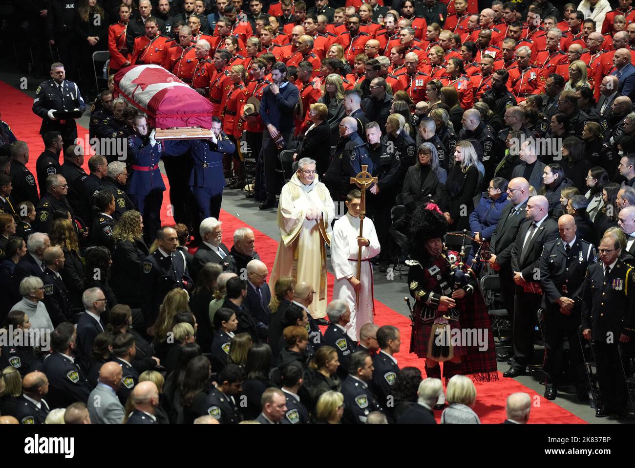 The casket of South Simcoe Police Service constable Morgan Russell is ...