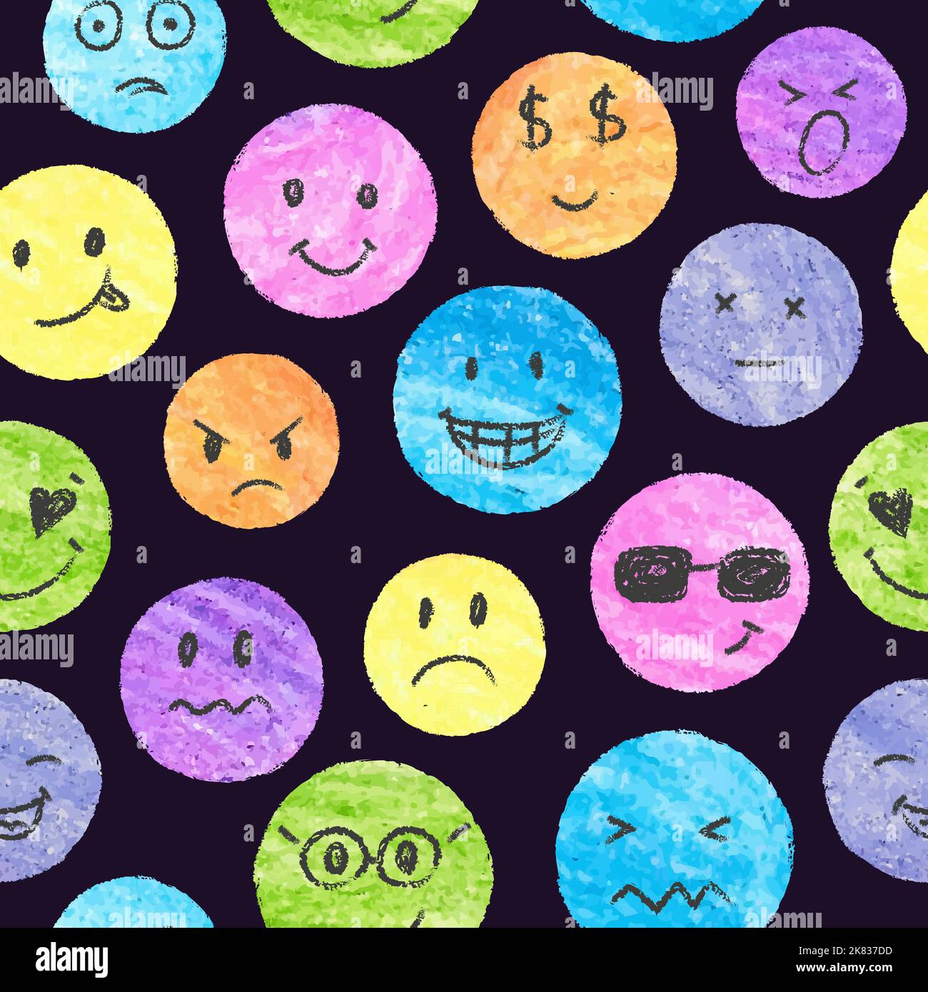Smiley pattern. Colorful vector smile faces background Stock Vector ...