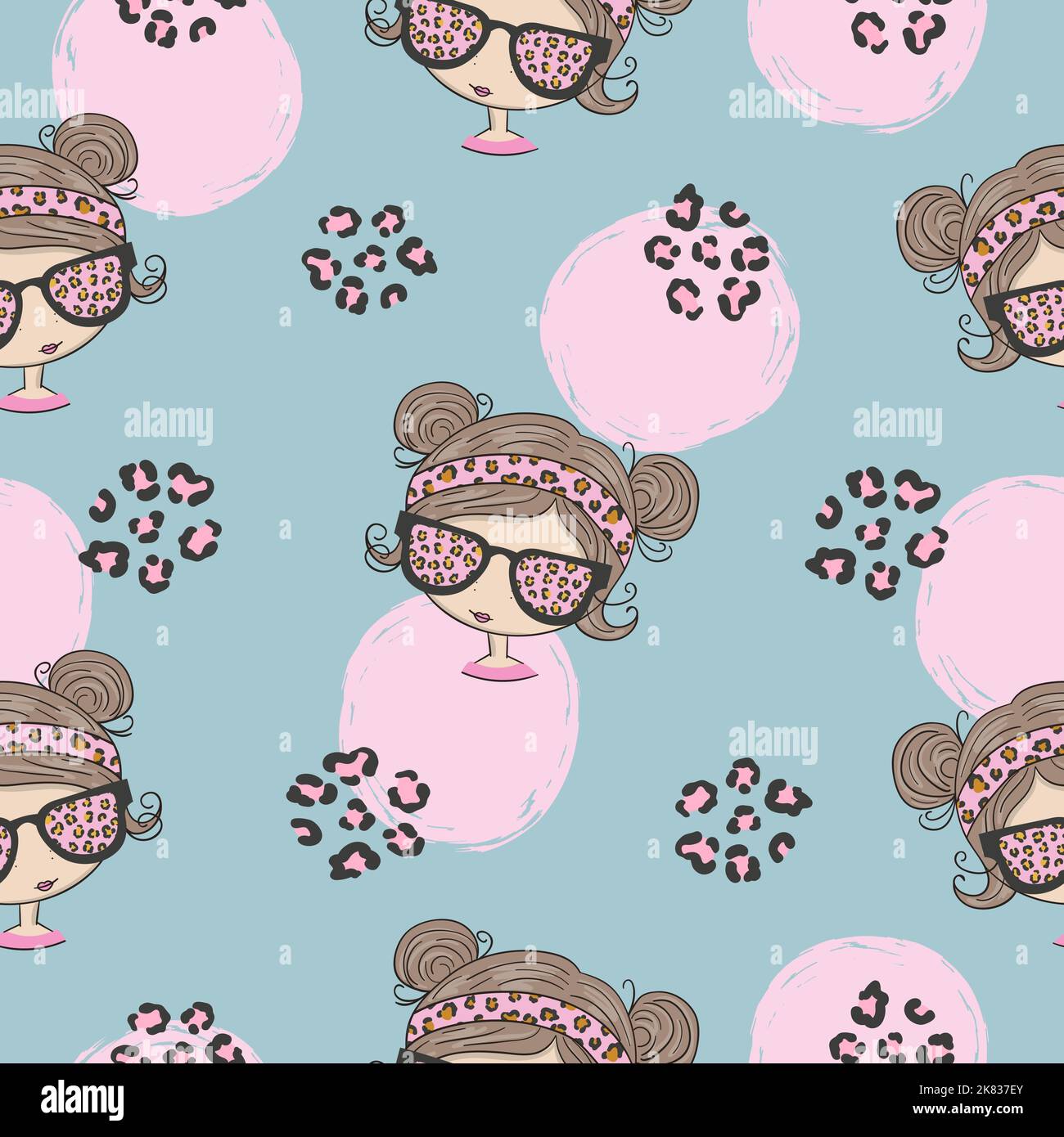 Seamless cute little girls pattern for kids design Stock Vector Image ...