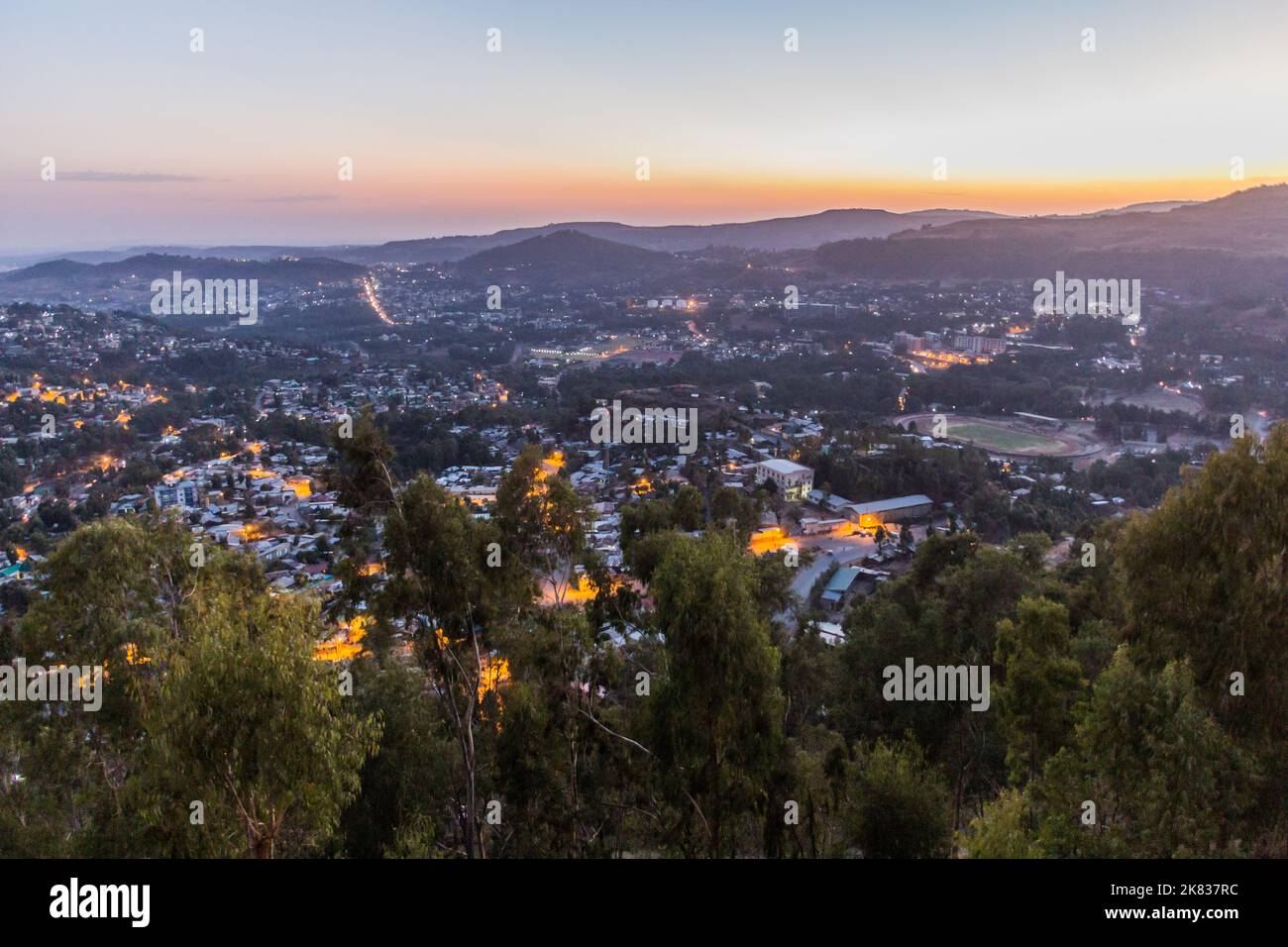 Sunset aerial view of Gondar, Ethiopia Stock Photo - Alamy