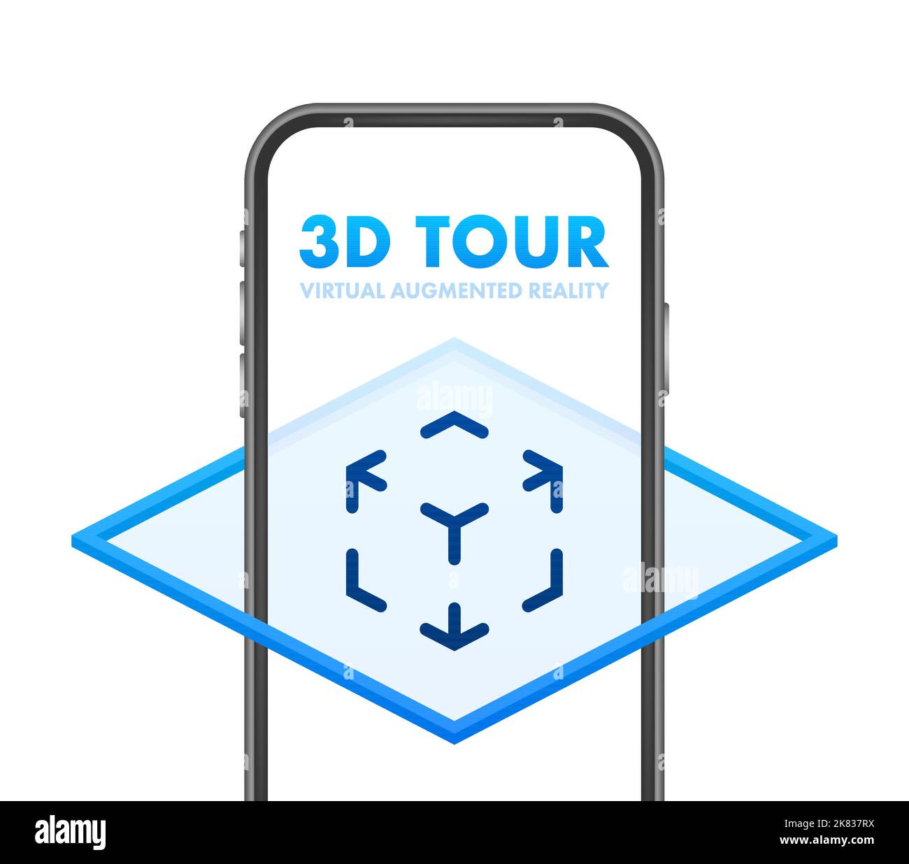3d Virtual tour. Virtual reality journey. Panoramic view sign. Vector ...