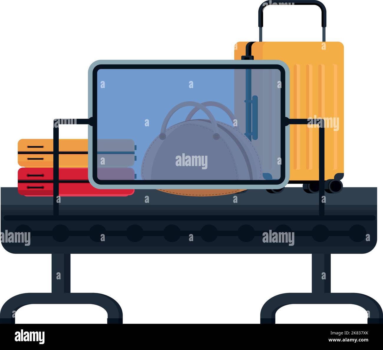 airport conveyor scanner and baggage Stock Vector Image & Art - Alamy
