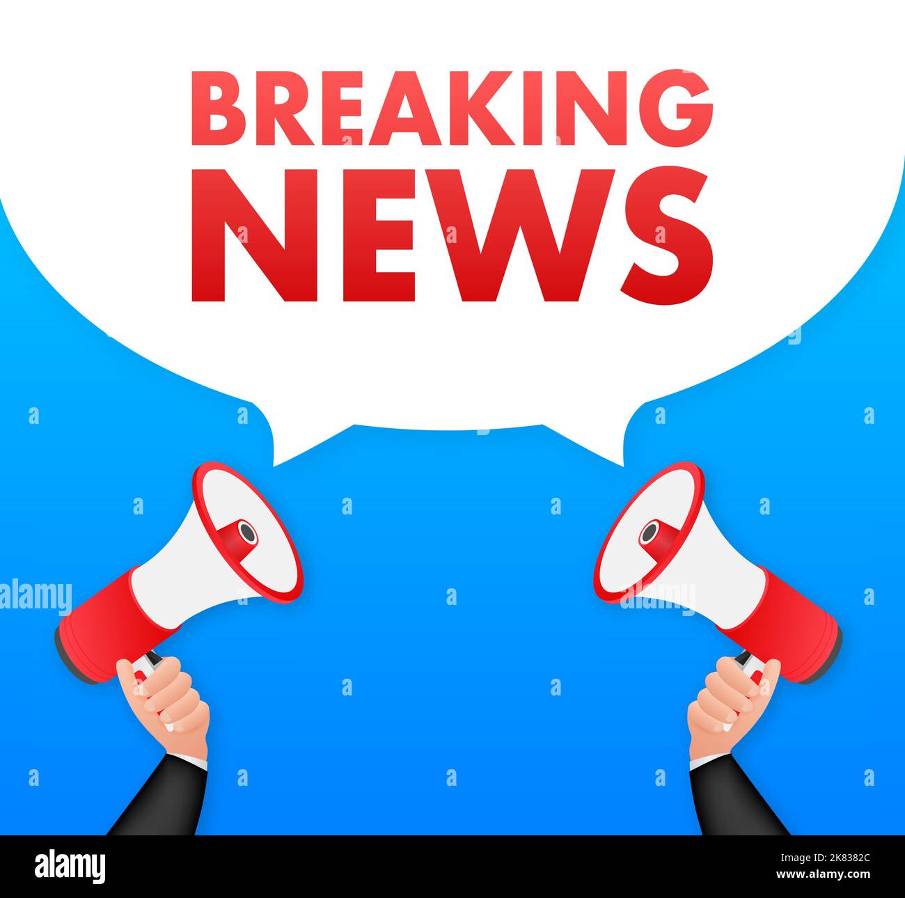 Hand Holding Megaphone with breaking news. Megaphone banner. Web design ...