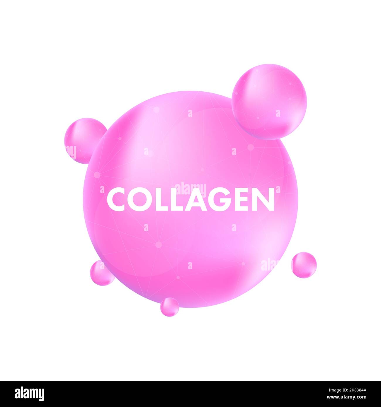 Collagen solution pill. Vitamin skin care. Vector stock illustration ...