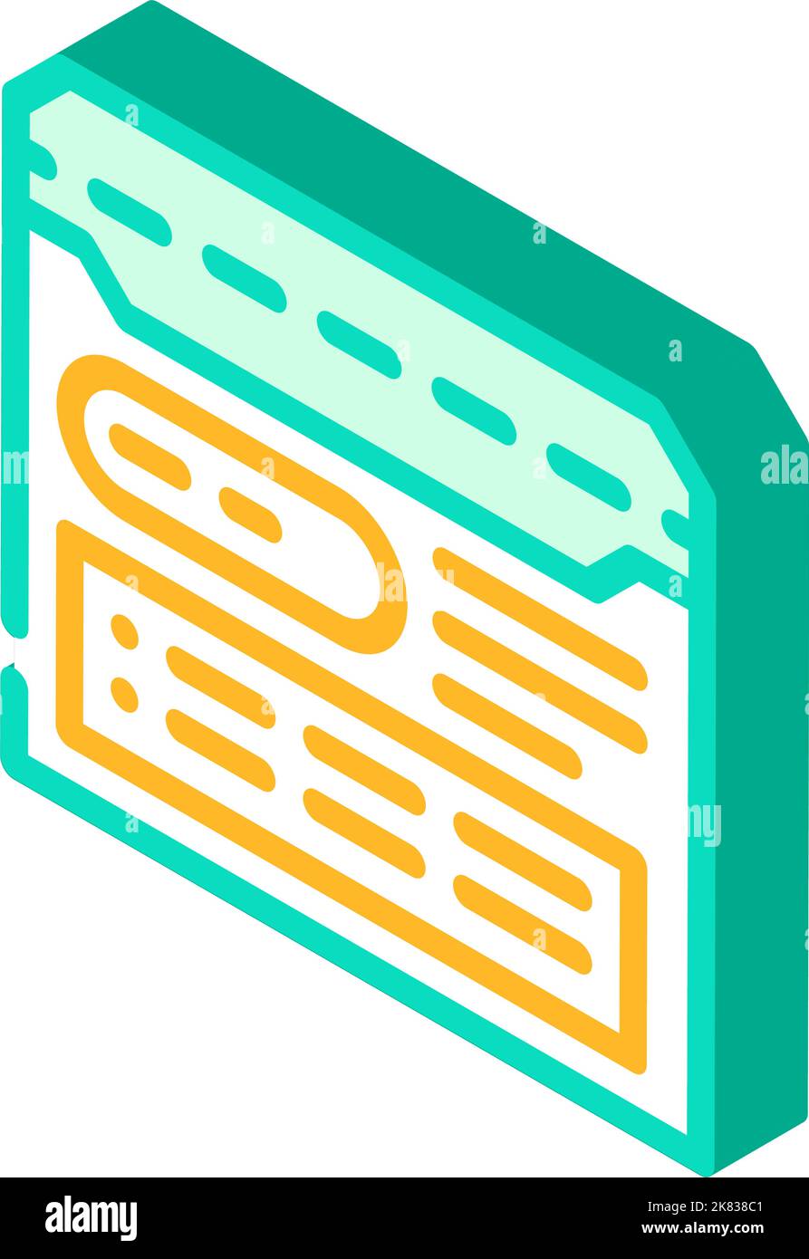 job folder isometric icon vector illustration Stock Vector Image & Art ...