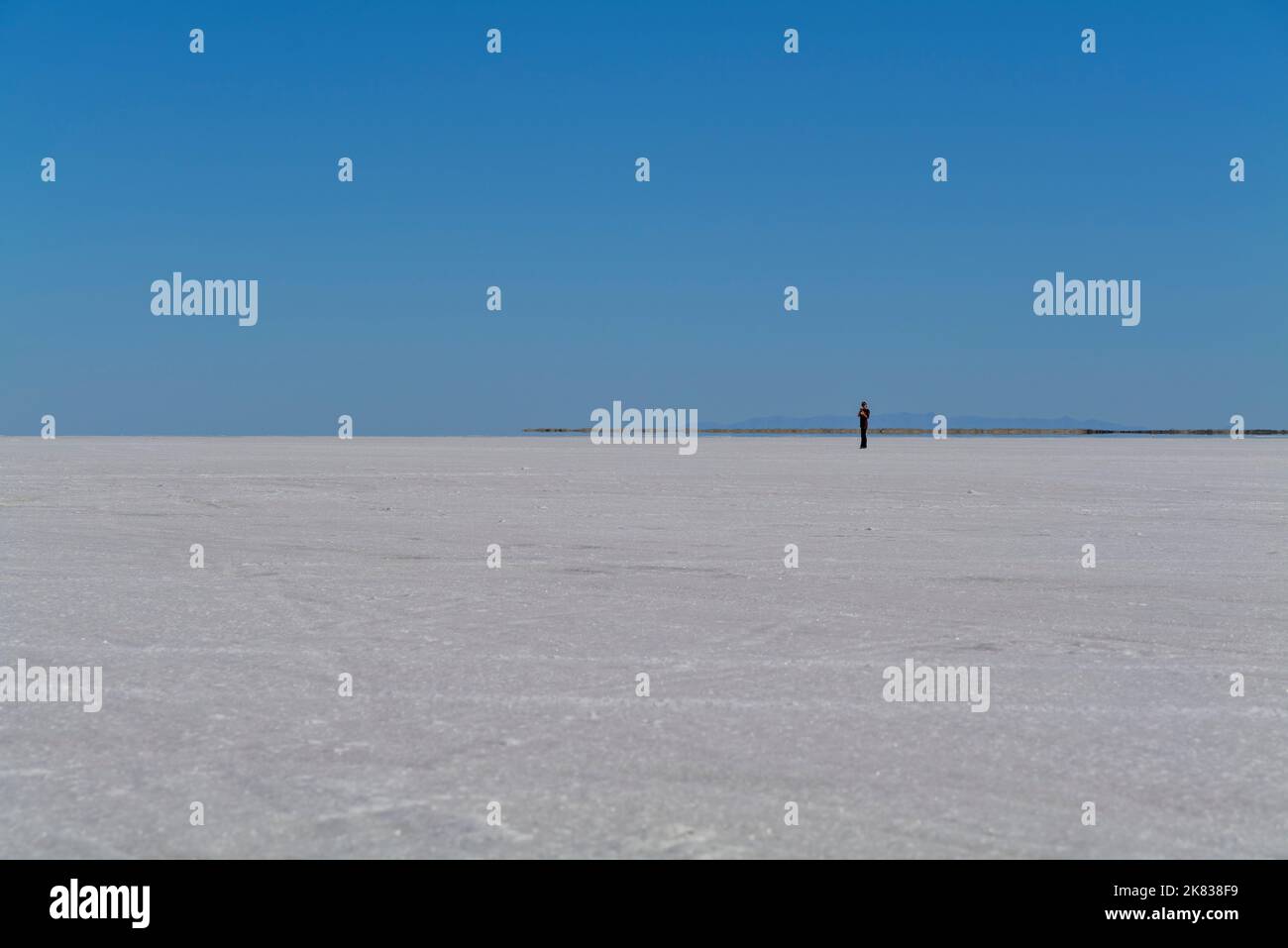 Salt Flats in Utah. Salt Flats Landscape. Blue Sky and Snow-White Salt ...