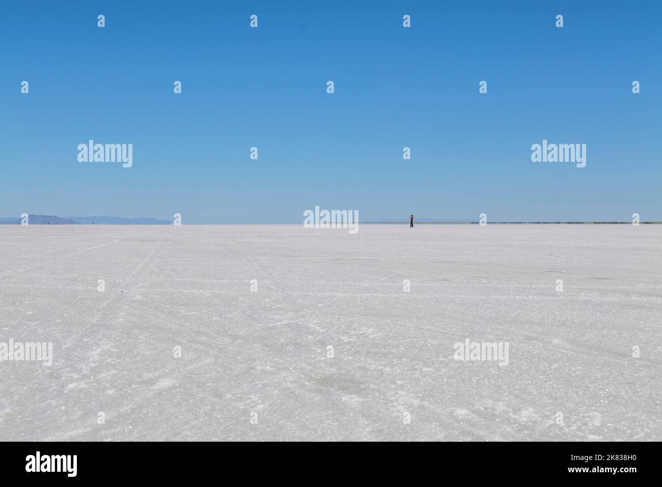 Salt Flats in Utah. Salt Flats Landscape. Blue Sky and Snow-White Salt ...