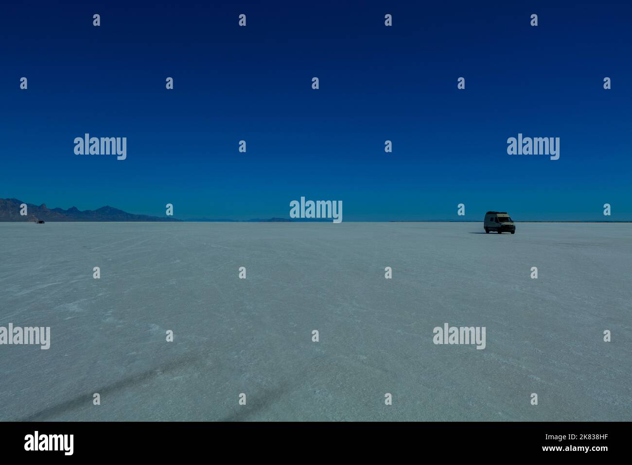 Salt Flats in Utah. Salt Flats Landscape. Blue Sky and Snow-White Salt ...