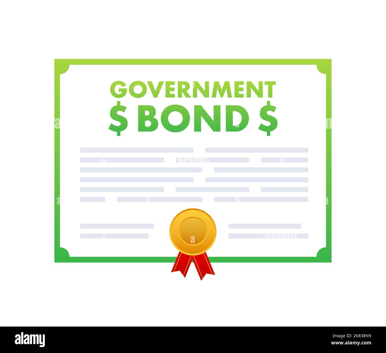 Government bonds icon. Financial supply. Vector stock illustration ...