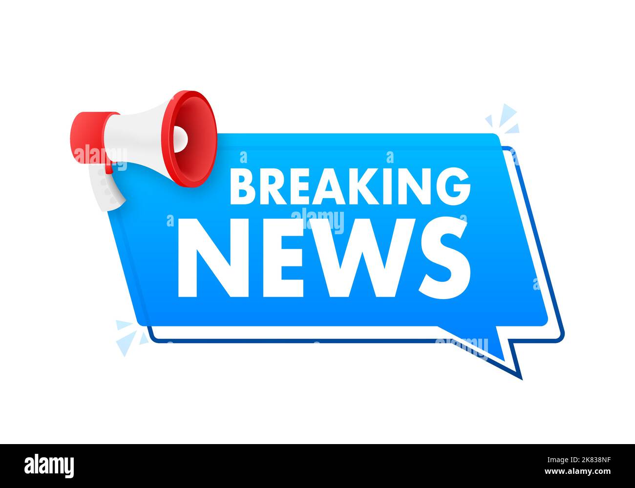 Hand Holding Megaphone with breaking news. Megaphone banner. Web design ...