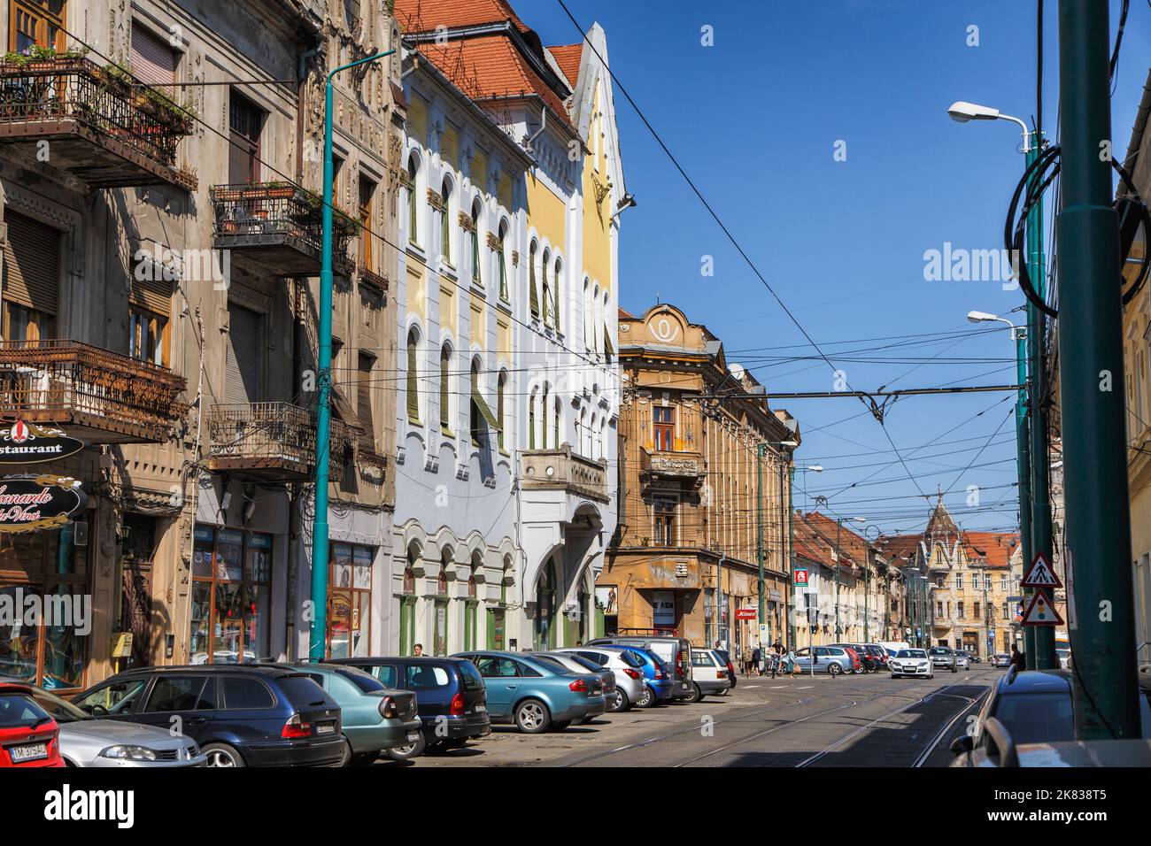 TIMISOARA, ROMANIA - SEPTEMBER 08, 2017: Street view vith old buildings ...