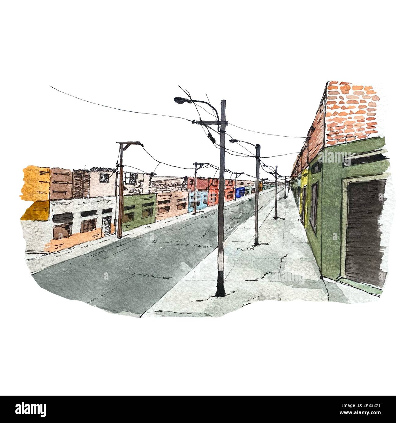 Village home sketch illustration hi-res stock photography and images ...