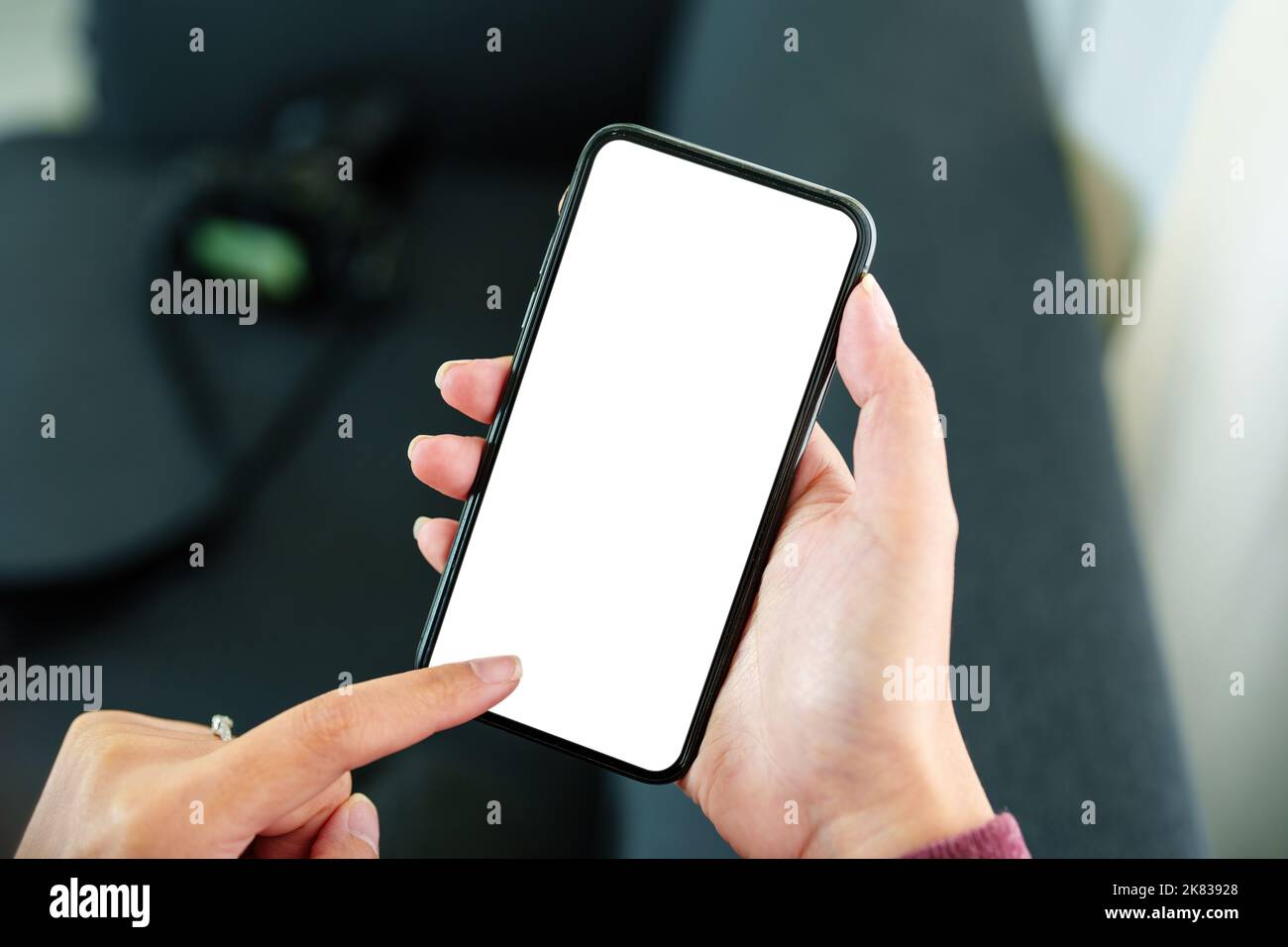 shopping, meeting, information searching, Asian woman using a white ...