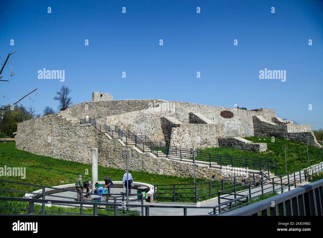 DROBETA TURNU-SEVERIN, ROMANIA-APRIL 04: Ruins of medieval fortress on ...