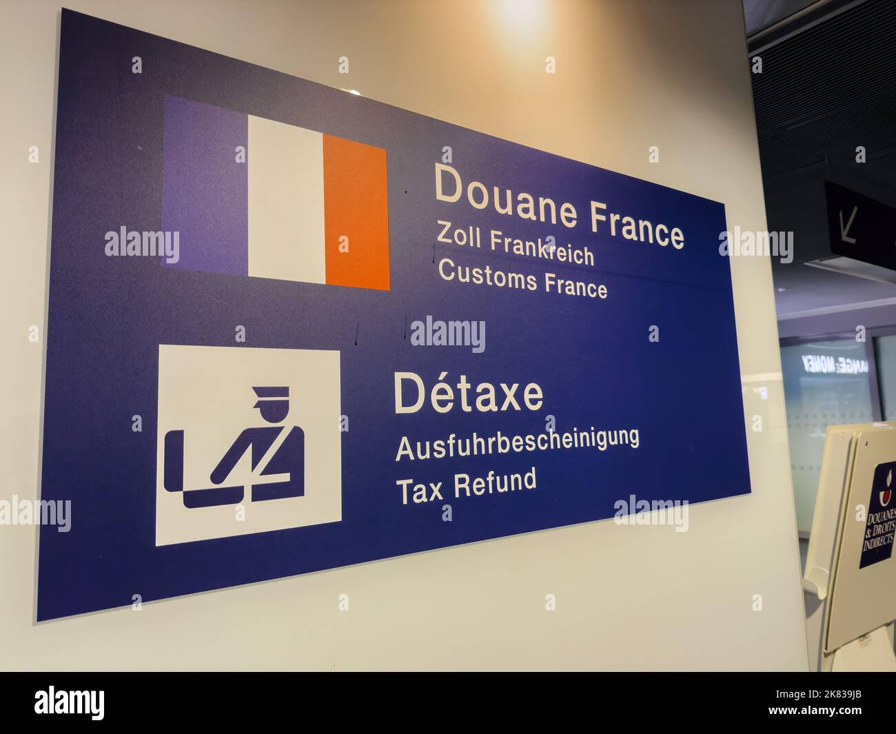 Basel, Switzerland - Sep 2022: Douane France Zoll Frankreich, Customs ...